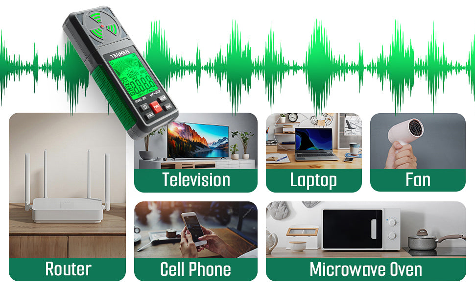 Hound-200 EMF Meter 3-in-1 Portable Electromagnetic Field Radiation De ...